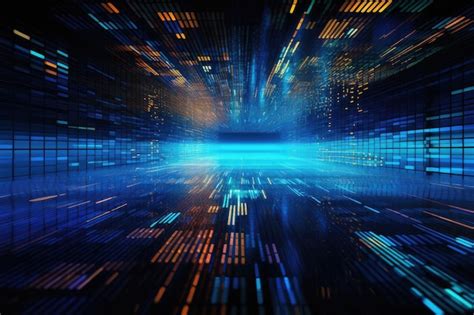 Premium Photo Background With Holographic Floating Data And Software