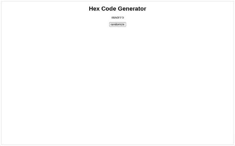 Hex Code Generator