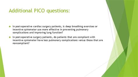 PICO Question In The Rehabilitation Of Post Open