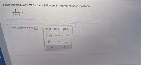 Solved Solve The Inequality Write The Solution Set In Chegg Com