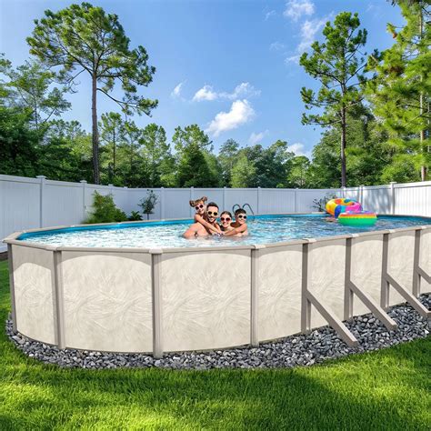 15 X 30 X 54 Oval Above Ground Braced Resin Hybrid Salt Rtr Pool