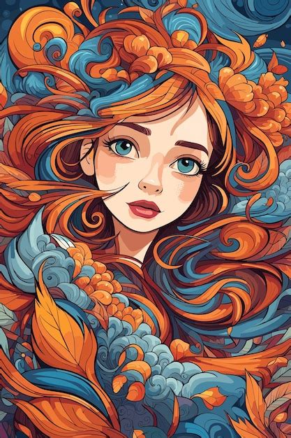Premium Vector Redhead Girl Cartoon Artwork Vector