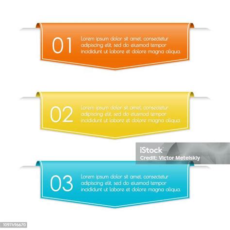 3 단계 섹션 옵션 또는 수준을 Infographic 리본 배너 안내 책자 및 웹 디자인에 대 한 현대 비즈니스 프레 젠 테이 션 개념 벡터 일러스트입니다 모양에 대한 스톡