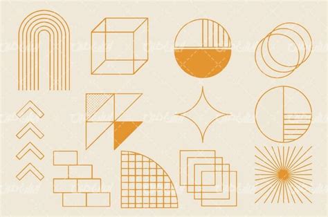 وکتور برداری اشکال هندسی همراه با اشکال ریاضی و دایره ایران طرح