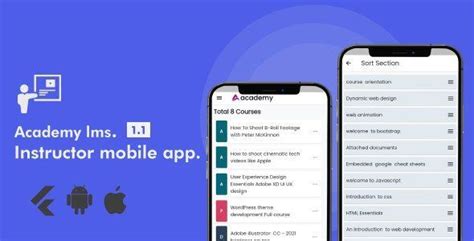academy lms instructor mobile app flutter ios and android code market