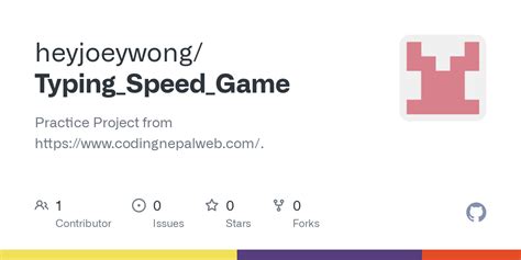 GitHub Heyjoeywong Typing Speed Game Practice Project From Https Codingnepalweb Com
