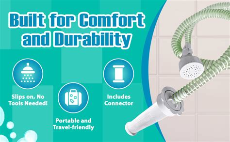 Rinseroo Slip On Handheld Shower Attachment Hose Wspray Head For