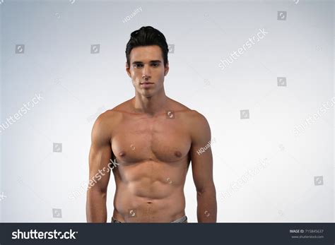 Стоковая фотография 715845637 Portrait Beautiful Nude Naked Man