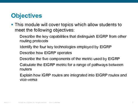 Configuring EIGRP BSCI Module 2 1 Introduction