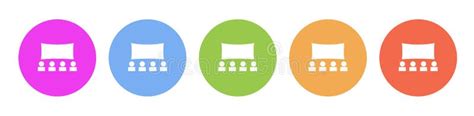 Multi Colored Icon Theater Stage Button Banner Round Badge Interface For Application