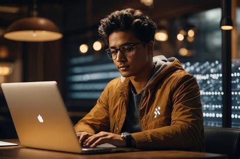 Premium Photo A Person Using A Laptop