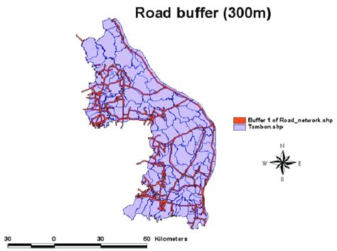 Road Buffer Map Of The Study Area Download Scientific Diagram