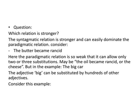 Paradigmatic Vs Syntagmatic Relations 2 Pptx