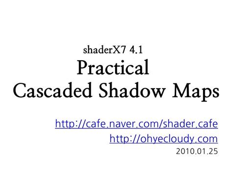 Shaderx7 41 Practical Cascaded Shadow Maps