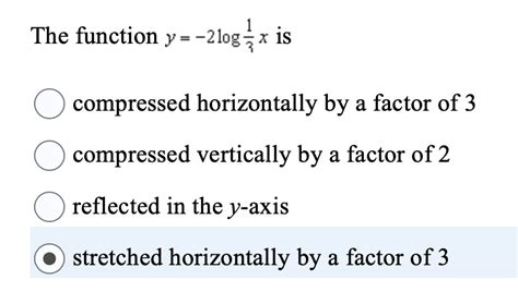 solved the function y 2log13x ﻿iscompressed horizontally by