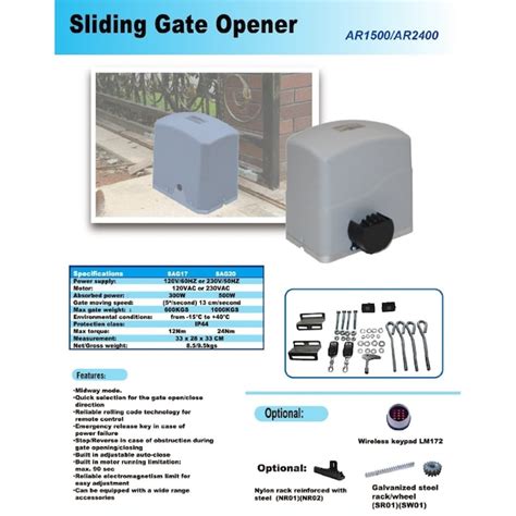 Aleko 40 Ft Slide Universal Electric Driveway Gate Opener Kit Solar