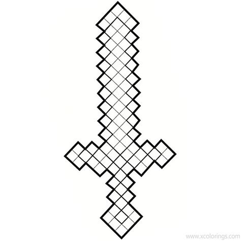 Minecraft Sword And Steve Coloring Pages
