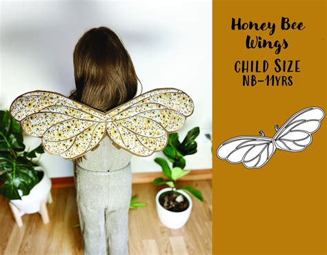Honey Bee Fairy Wings Pdf Sewing Pattern Quilted Wire Free Etsy Australia