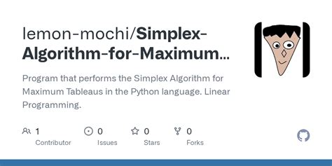 Github Lemon Mochisimplex Algorithm For Maximum Tableaus Program