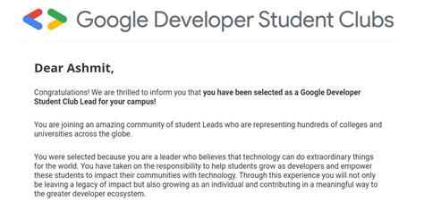 Ashmit Bhardwaj On Linkedin I Am Excited To Announce That I Have Been Selected As The Gdsc Nie
