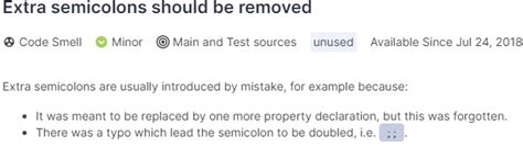 Html Unexpected Extra Semicolon Sonarqube Stack Overflow