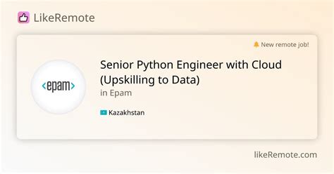 📩 Senior Python Engineer With Cloud Upskilling To Data At 🏢 Epam 📍