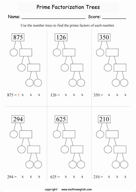50 Prime Factorization Tree Worksheet Chessmuseum Template Library