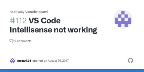 Vs Code Intellisense Not Working · Issue 112 · Hackwalyvscode Ocaml · Github