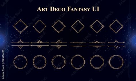 Vetor De Set Of Art Deco Modern User Interface Elements Fantasy Magic Hud Good For Game Ui
