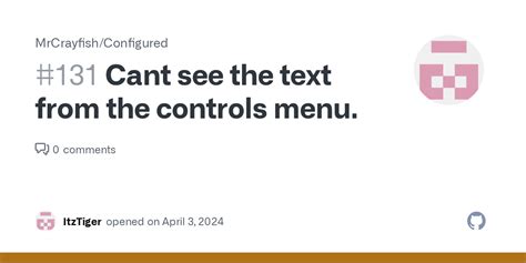 Cant See The Text From The Controls Menu Issue 131 MrCrayfish