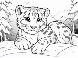 Snow Leopard Mandala Design Coloring Page
