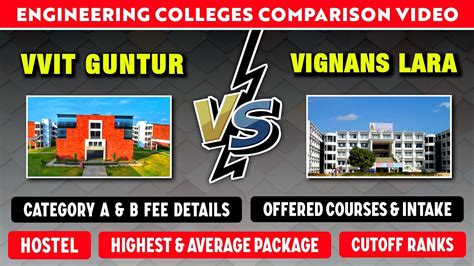 Vvit Guntur Vs Vignans Lara Full Details In Telugu Guntur Engineering Colleges Ap Eapcet