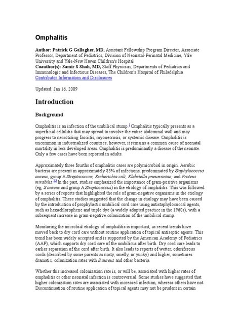 Omphalitis Download Free Pdf Sepsis Diseases And Disorders