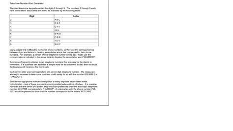 Solved Telephone Number Word Generator Standard Telephone
