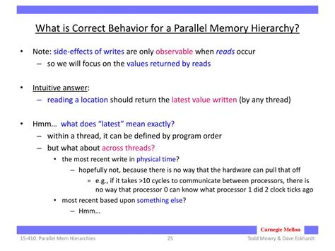 PPT Parallelism And The Memory Hierarchy Todd C Mowry Dave