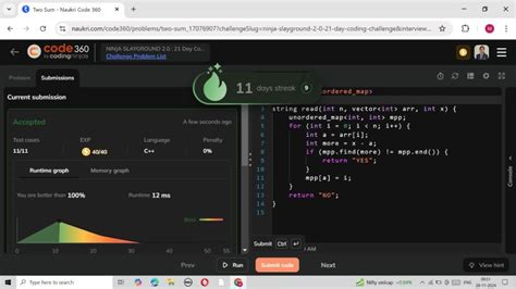 Cpp Dsa Codingjourney Programminglife 21daysofcoding Codingninjas Megha Namdeo