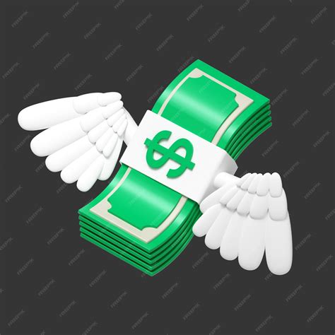 Premium Photo Flying Money Emoji Dollar With The Wings Cartoon 3d