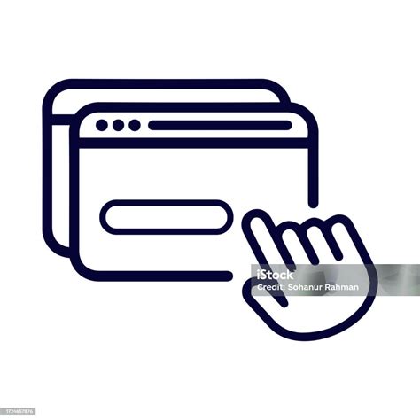 Computer Click Web Browser Browser Click Icon Stock Illustration