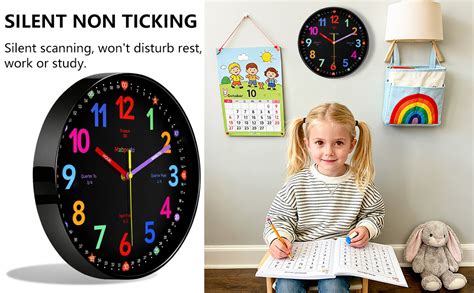 Mabpedo Colorful Teaching Wall Clock 8 Inch Learning