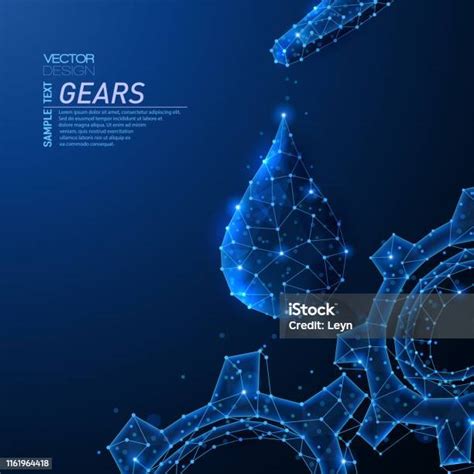 오일 드롭 파이펫 코그 기어의 추상 다각형 빛 디자인 3차원 형태에 대한 스톡 벡터 아트 및 기타 이미지 3차원 형태 기계 부분 기계공 Istock