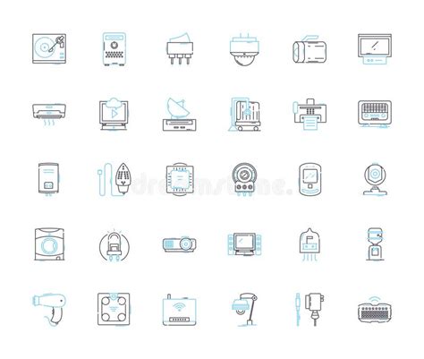 Wireless Communication Linear Icons Set Bluetooth Wi Fi Cellular