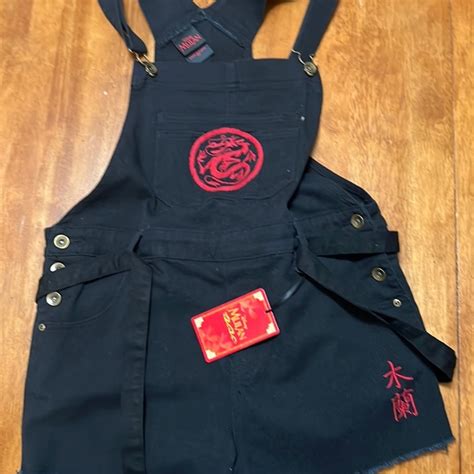 Hot Topic Shorts Nwt Hot Topic Disney Mulan Embroidered Shortalls Poshmark