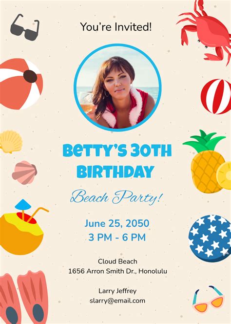 Free Colorful Tropical Adult Birthday Invitation Template To Edit Online