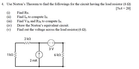Solved Use Norton S Theorem To Find The Followings For Chegg