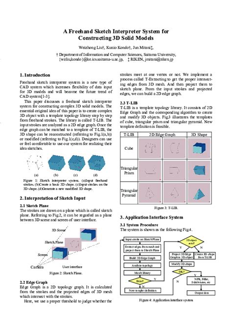 Pdf A Freehand Sketch Interpreter System For Constructing 3d Solid Models