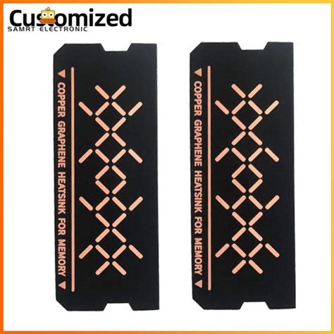 แผ่นฟอยล์ทองแดงดีไซน์แผ่นความร้อน2ชิ้นแผ่นเคสระบายความร้อนเคลือบกราฟีน