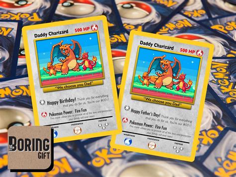 Charizard Birthday Pokemon Card Fathers Day T For Dad Etsy