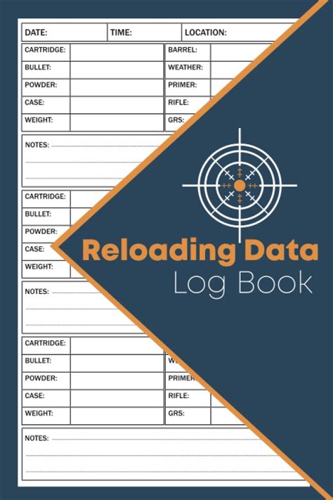 Reloading Data Log Book For Tracking And Recording Information Reloading Ammunition Book