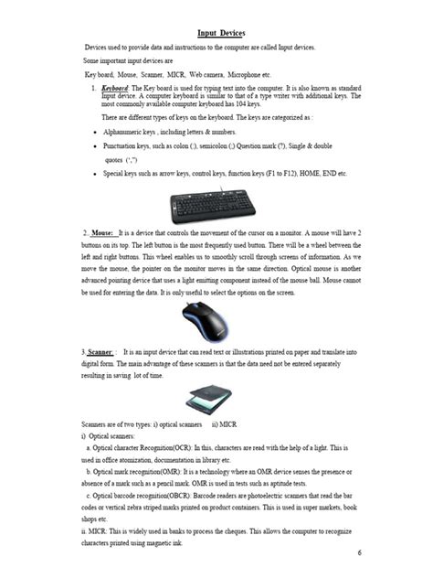 Introduction To Computers Input And Output Devices Pdf Computer