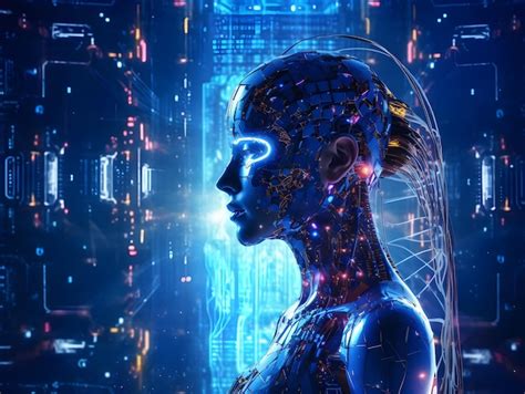 Premium Photo Artificial Intelligence Woman With Code